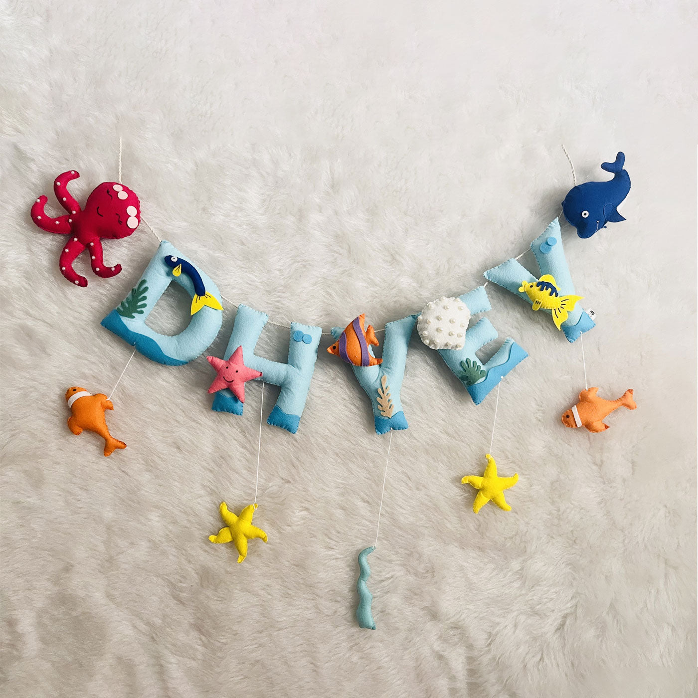 Handcrafted Personalized Fish Theme Bunting For Kids – Zwende