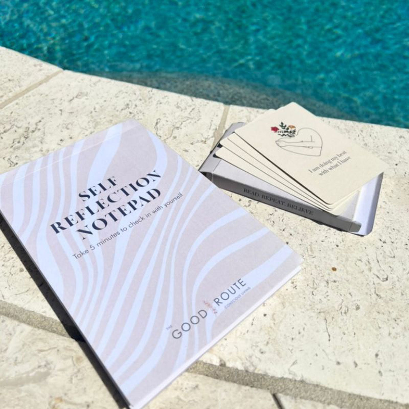 Buy Minimalist Self Reflection Notepad & Affirmation Card Bundle Online ...