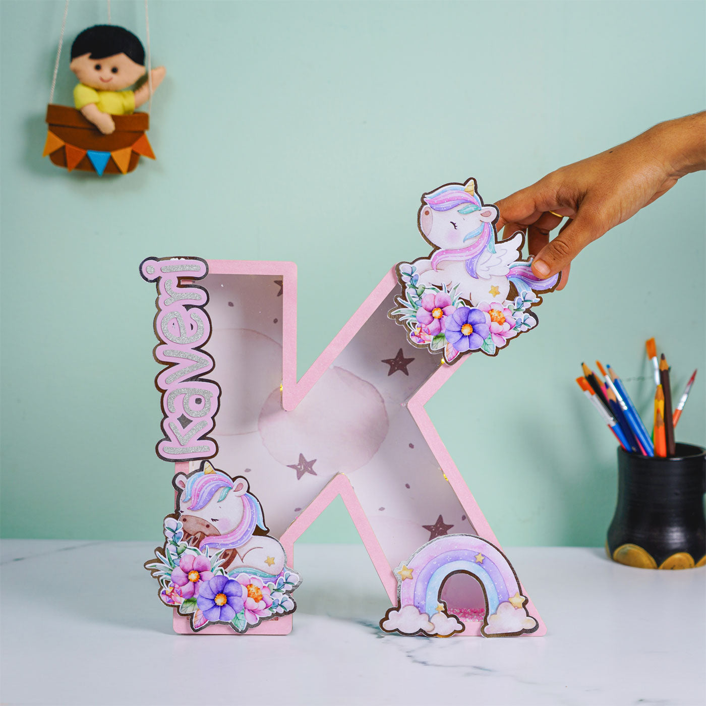 Buy Personalized Kids 3D Monogram Nameplate with Lights Online On Zwende