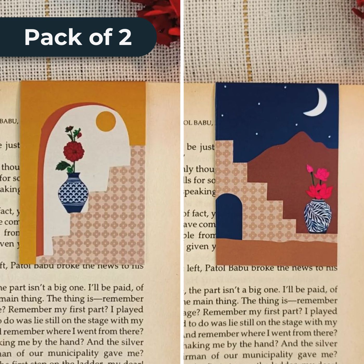 Buy Printed Desert Oasis Themed Bookmarks | Set Of 2 Online On Zwende