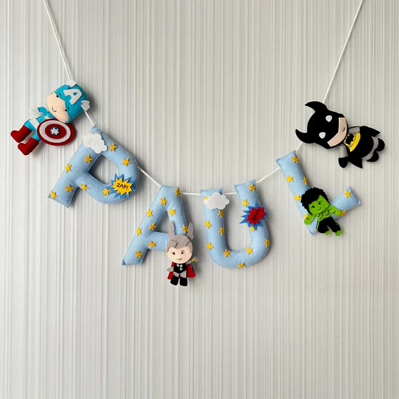 Buy Personalized Superheroes Felt Bunting / Garland For Kids Online On ...