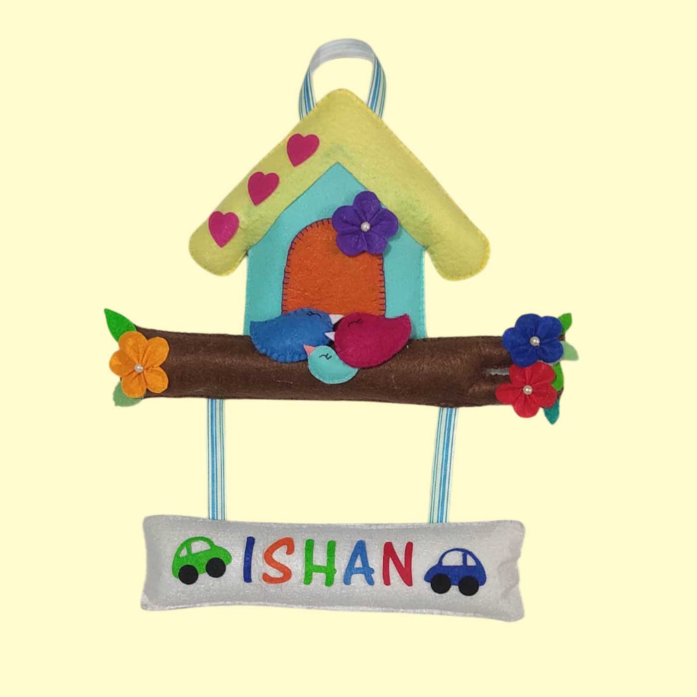 Buy Personalized Handmade Tree House Felt Kids Name Plate Online On Zwende