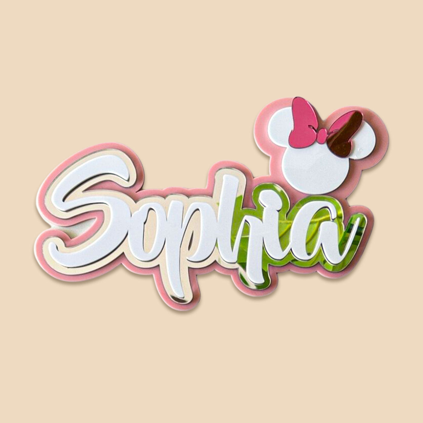 Buy Personalized Pink Mickey Mouse Theme Acrylic Kids Name Plate Online ...