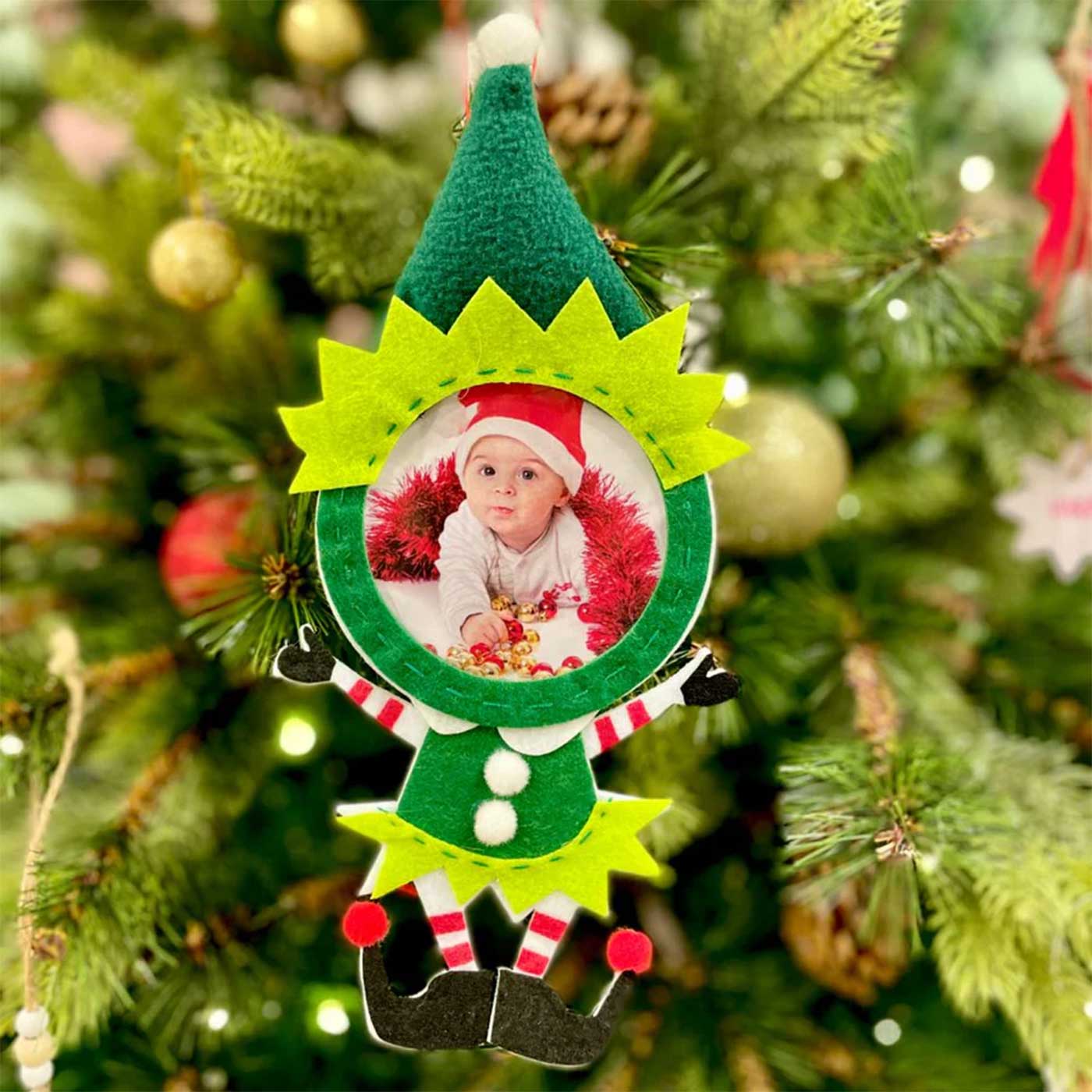 Buy Handmade Elf Felt Photo Frame Ornament For Christmas Tree ...