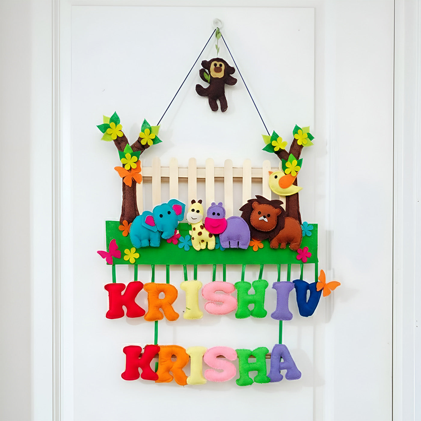 Buy Personalized Jungle Theme With Fencing Felt Kids Name Plate Online ...