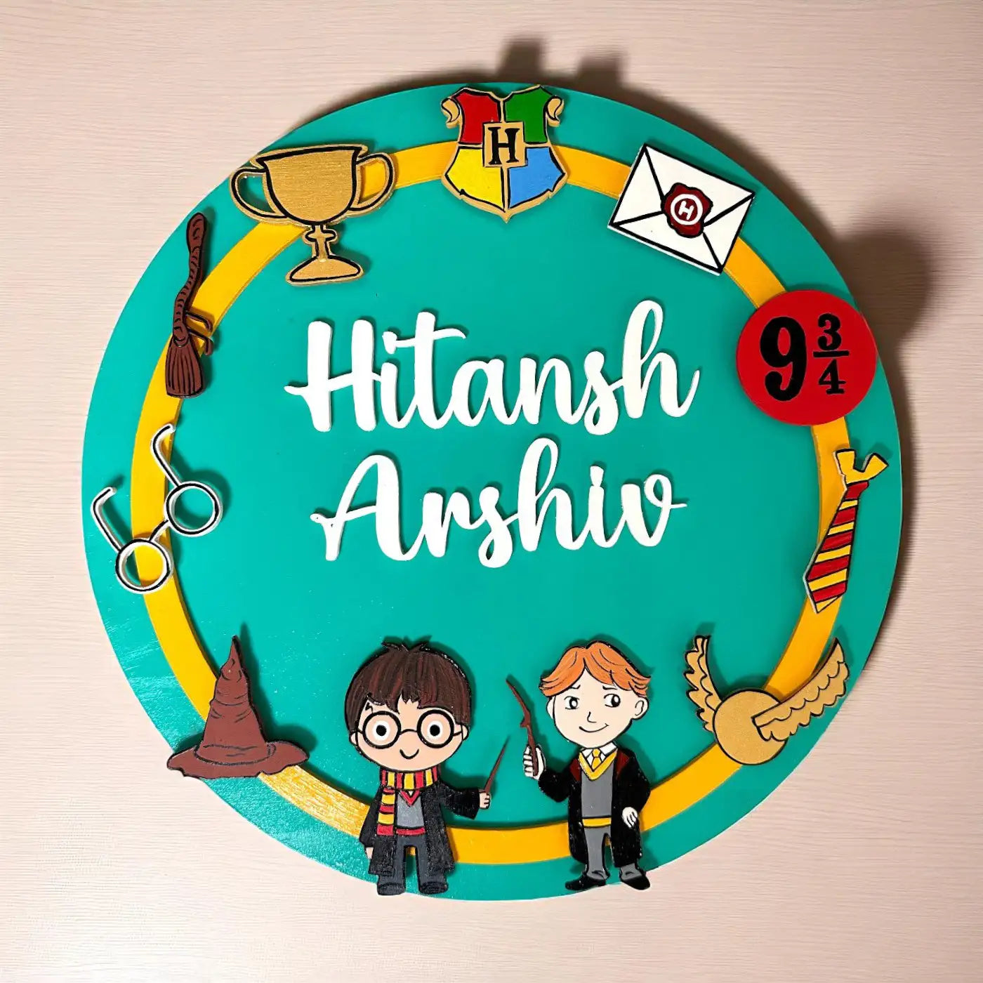 Buy Personalized Harry Potter Theme MDF Wood Kids Name Plate For ...