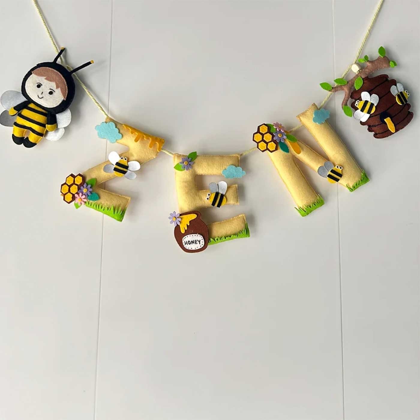 Buy Personalized Bumble Bee Felt Bunting / Garland For Kids Online On ...