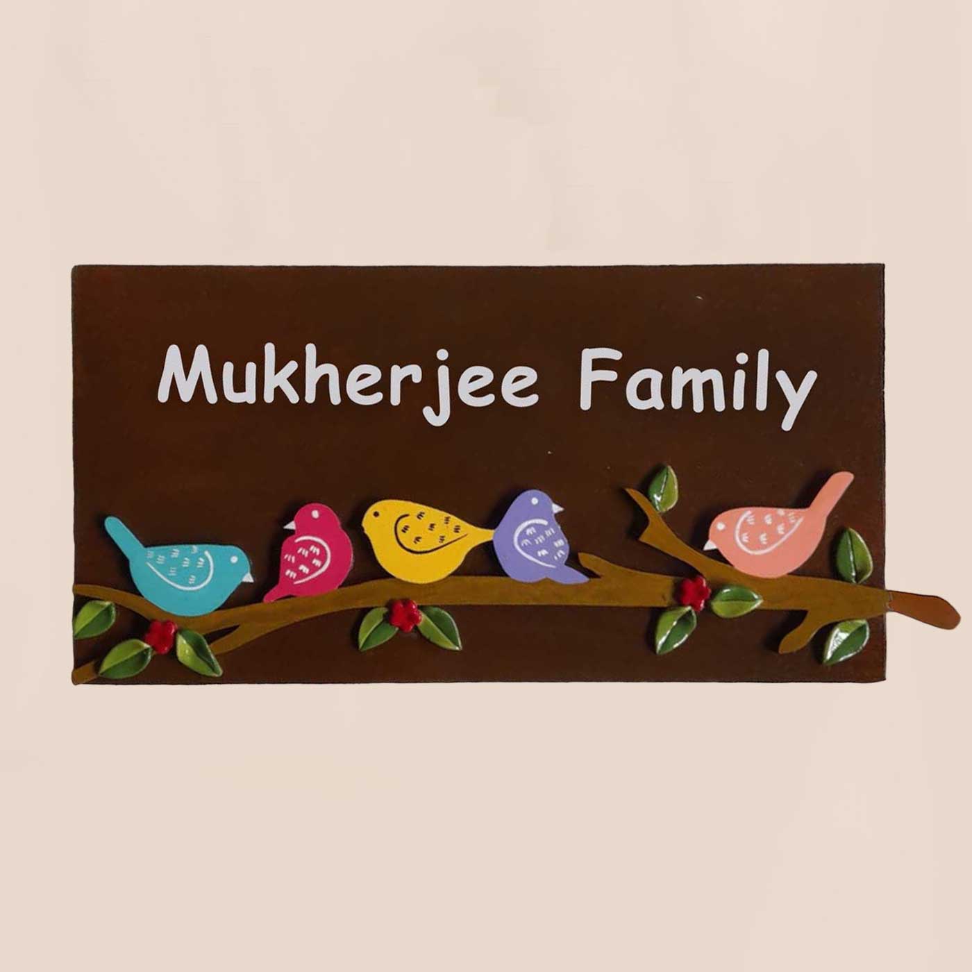 Buy Personalized Handmade Birds On A Branch Rectangle Mdf Wood Name ...