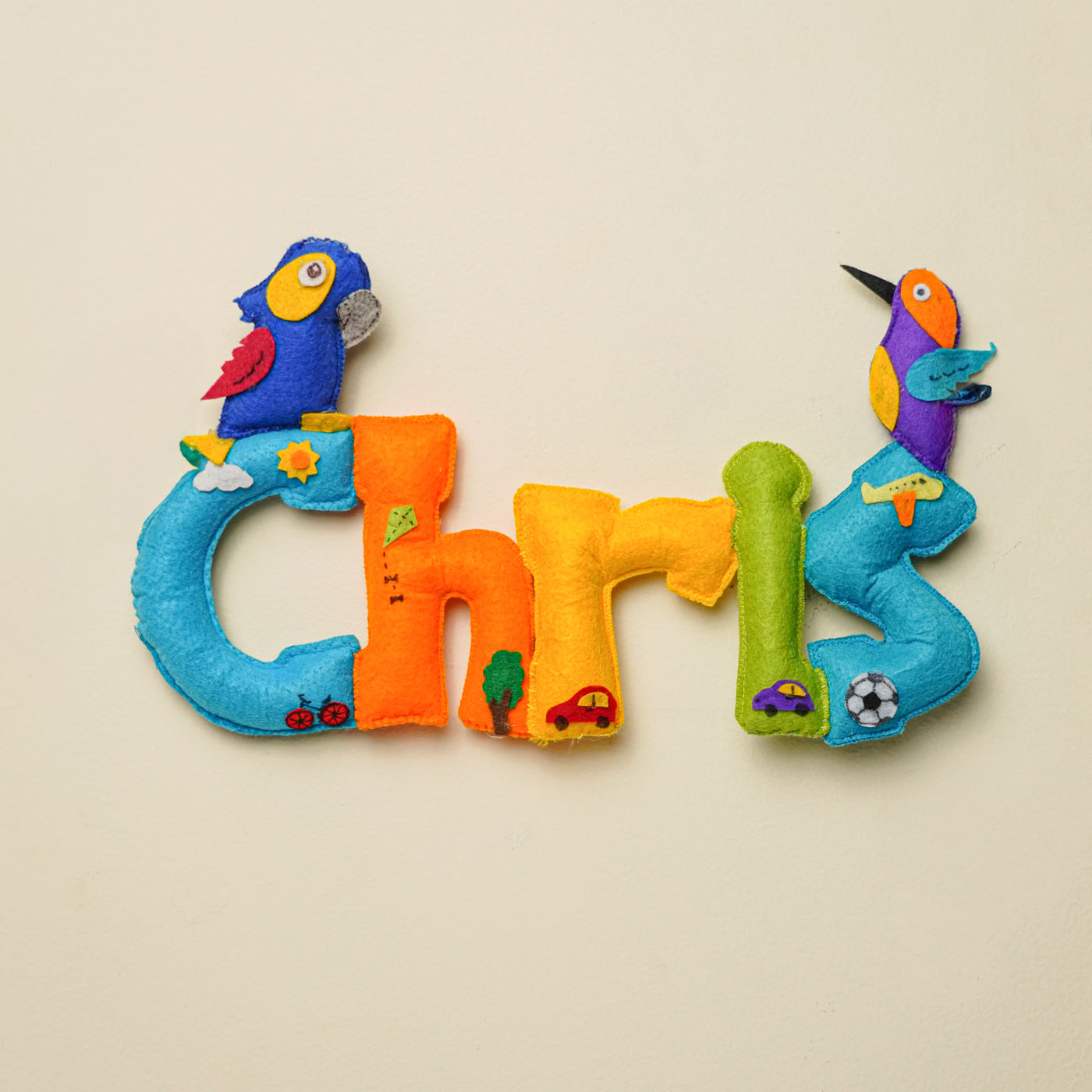 Buy Personalized Birds Theme Felt Kids Name Plate Online On Zwende