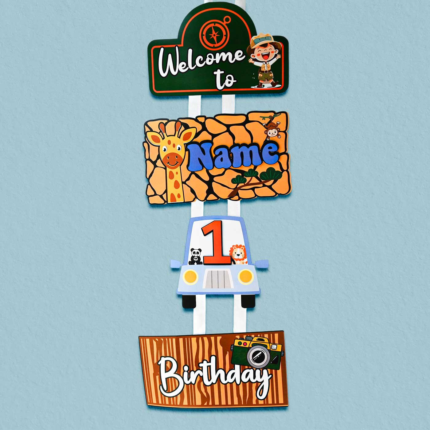 Buy Personalized Jungle Safari Theme Welcome Banner For Birthday Party ...