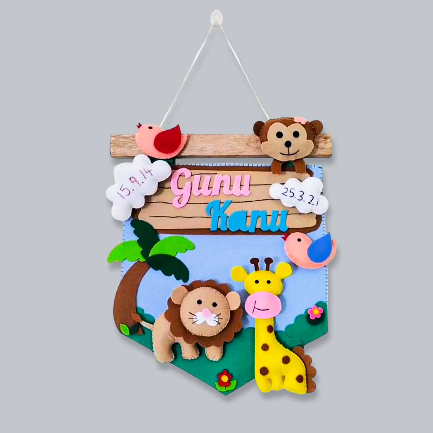 Buy Personalized Jungle Theme Felt Kids Name Plate Online On Zwende