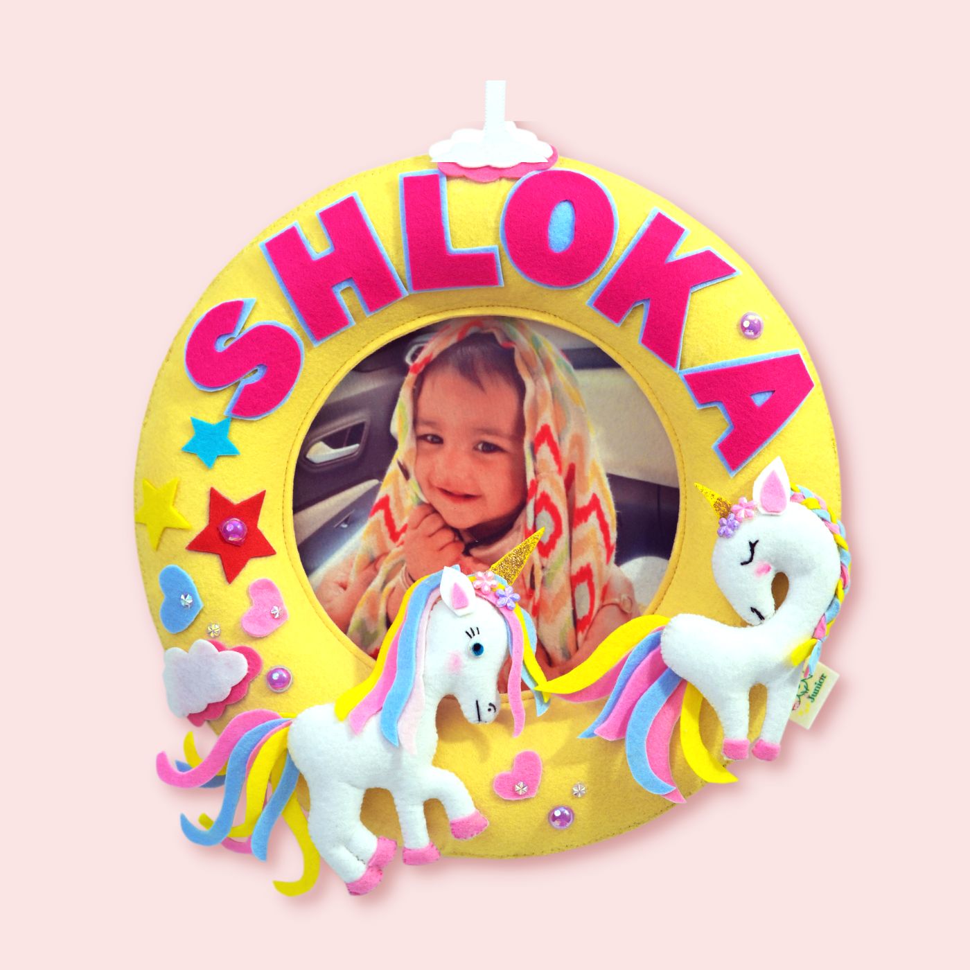 Buy Photo Personalized Kid's Unicorn Theme Felt Nameplate Online On Zwende