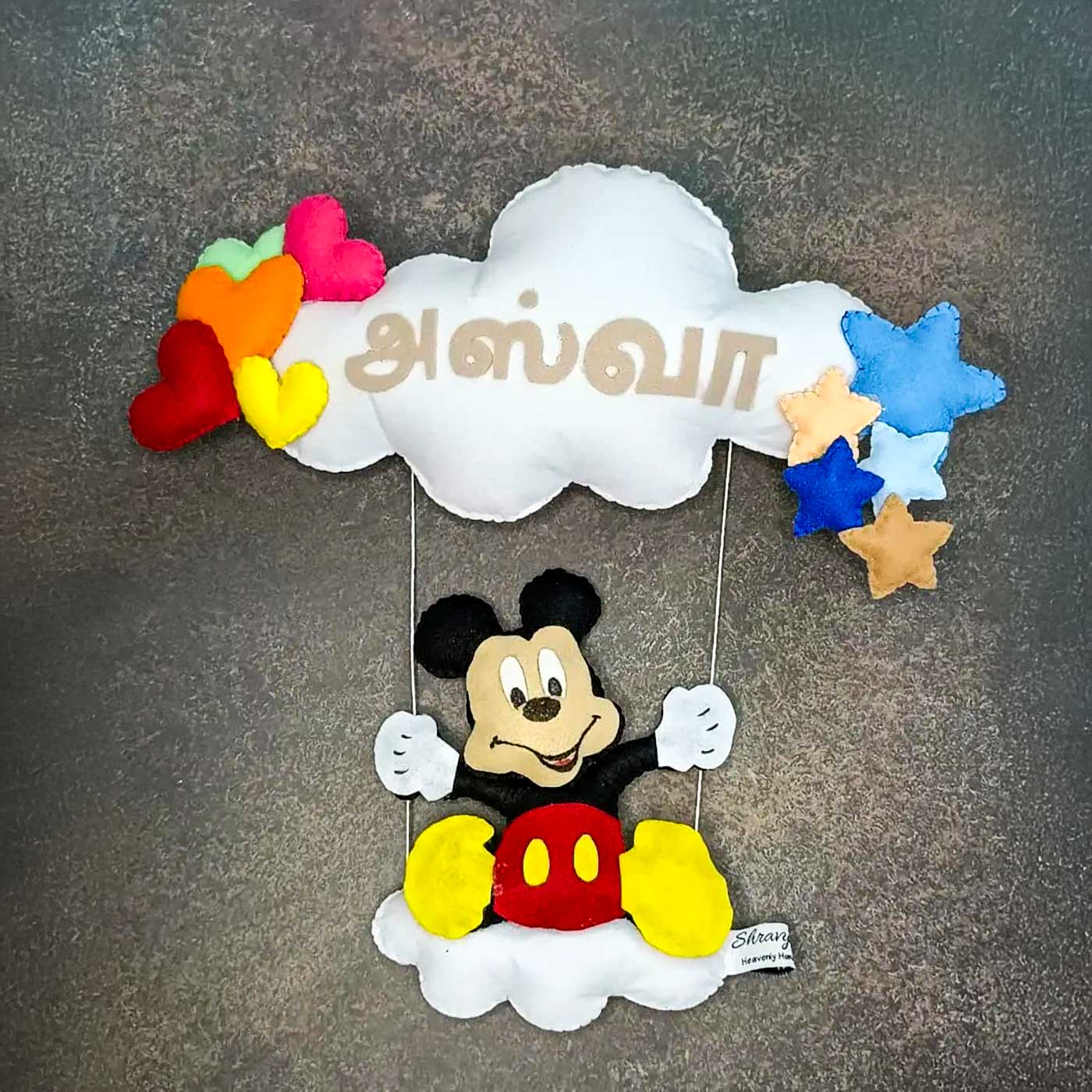 Buy Personalized Mickey Mouse Themed Felt Kids Name Plate For Kids ...