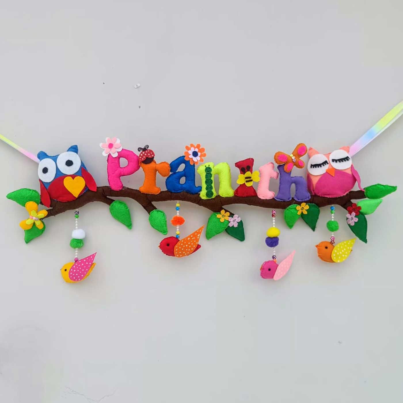 Buy Personalized Owl Theme Felt Kids Name Plate Online On Zwende
