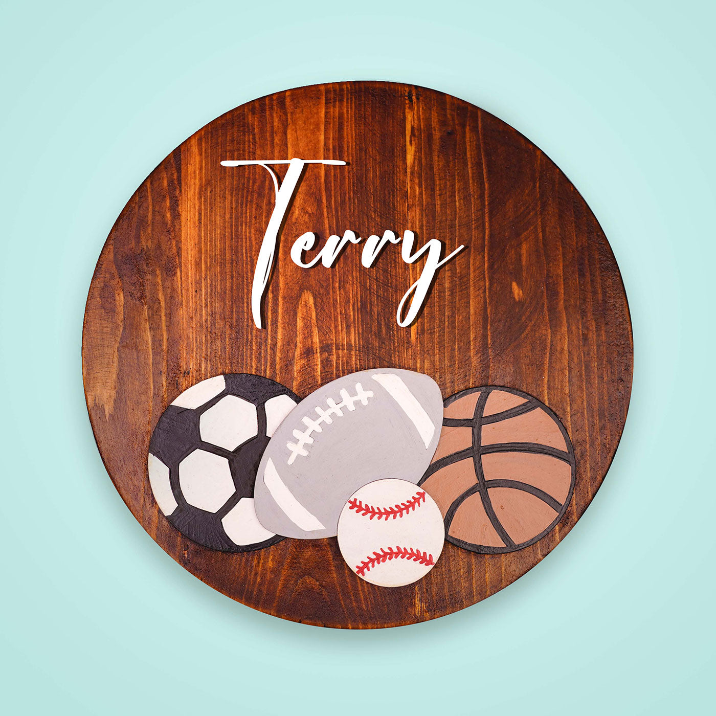 Buy Handpainted Sports Themed Wooden Kids Nameplate Online On Zwende