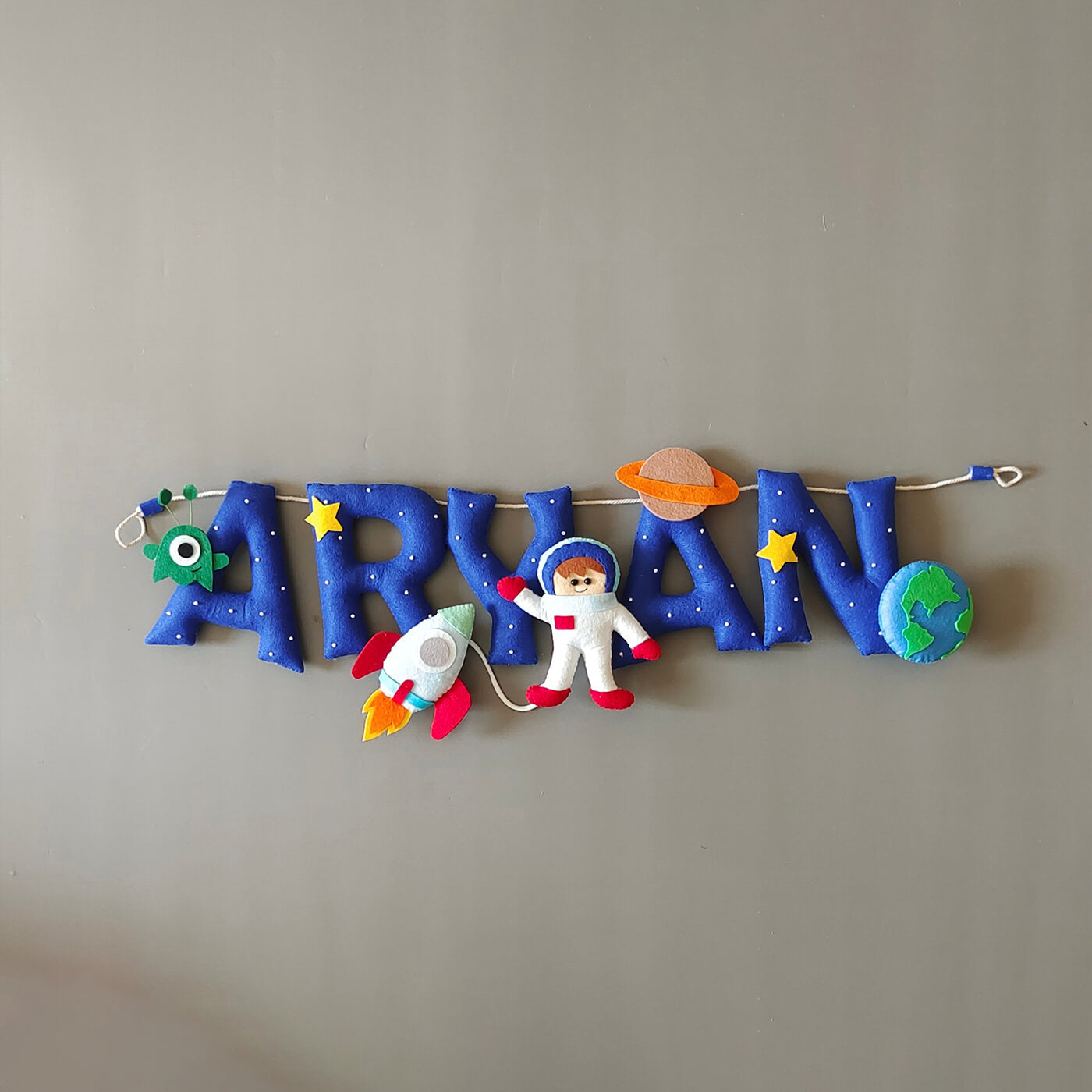 Buy Hand-stitched Space Themed Felt Name Bunting Online On Zwende