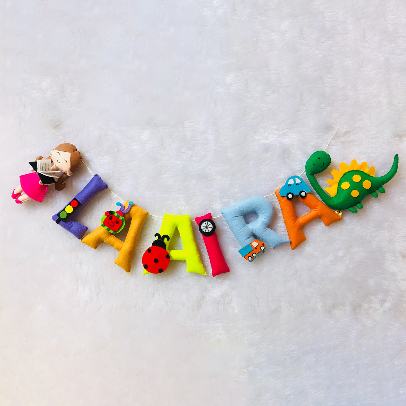 Buy Handcrafted Personalized Dinosaur Themed Bunting For Girls Online ...