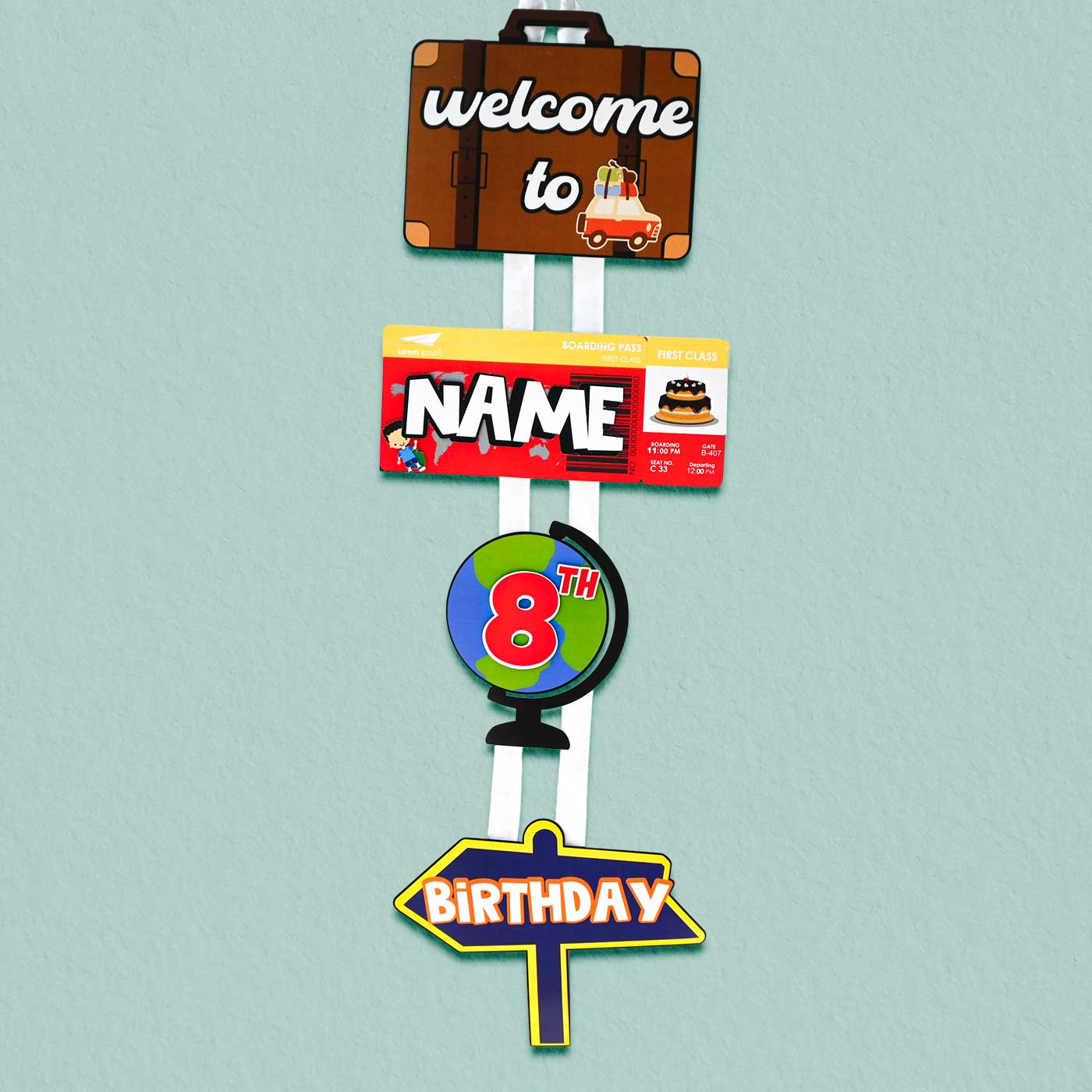 Buy Personalized Travel Theme Welcome Banner For Birthday Party ...