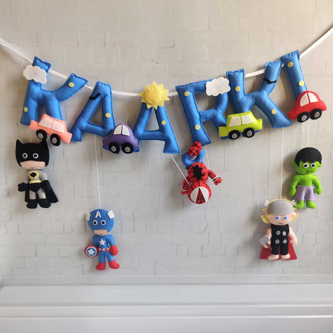 Buy Personalized Handmade Superhero Theme Felt Kids Bunting Online On ...