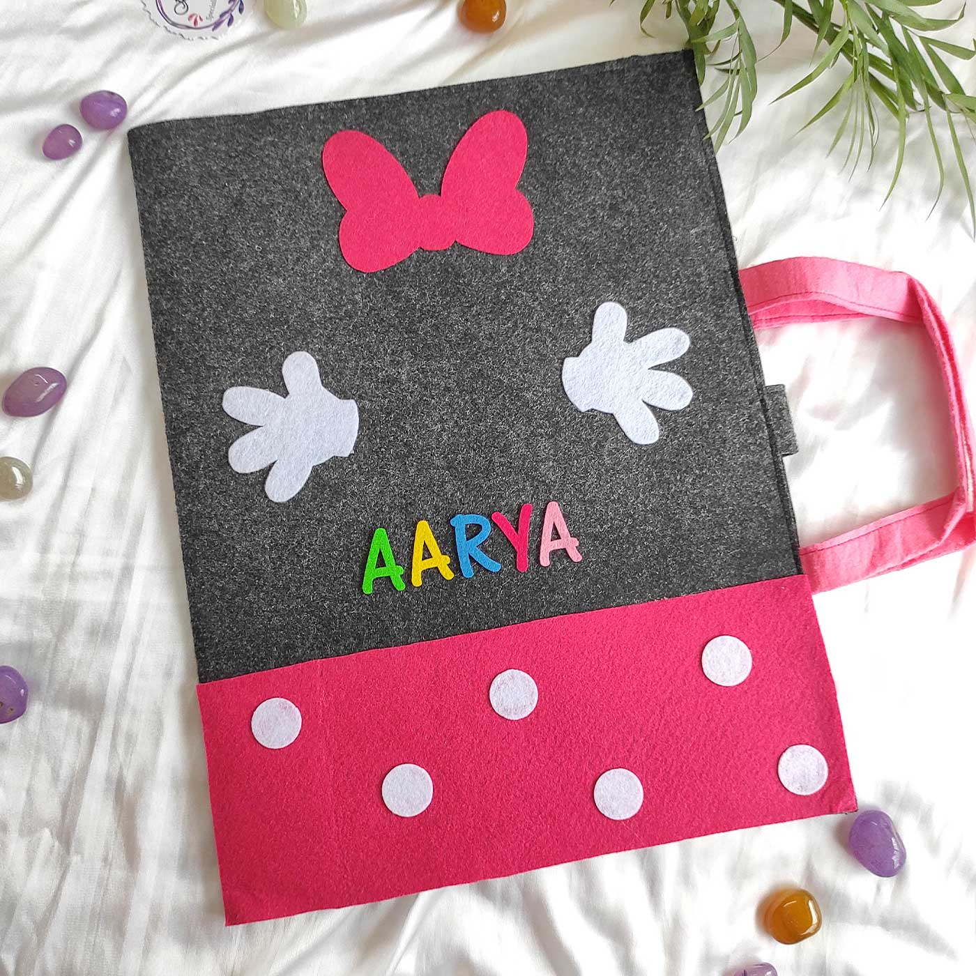 Buy Personalized Handmade Minnie Mouse Theme Felt Kids Craft Folder ...