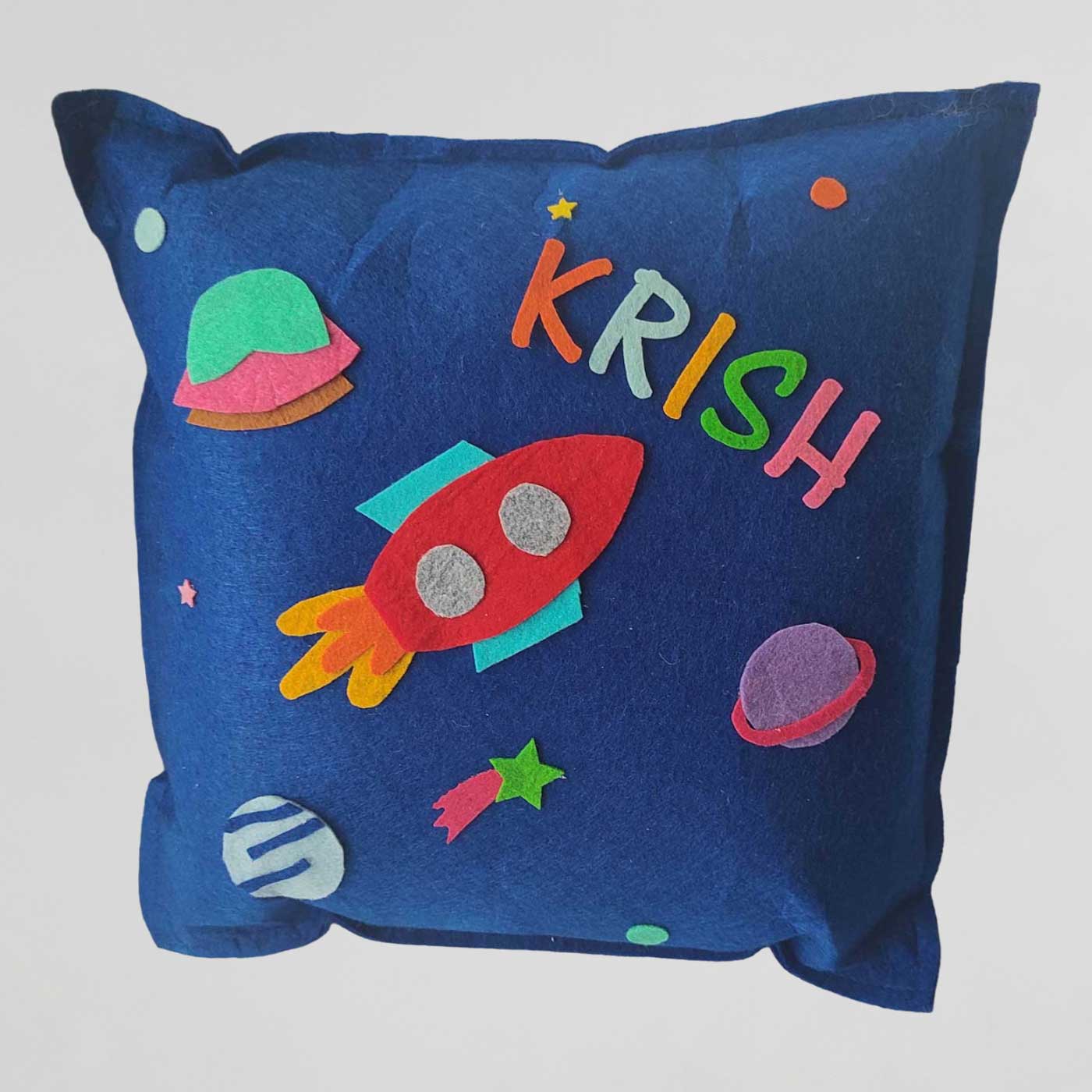 Buy Personalized Handmade Space Theme Felt Kids Pillow Online On Zwende