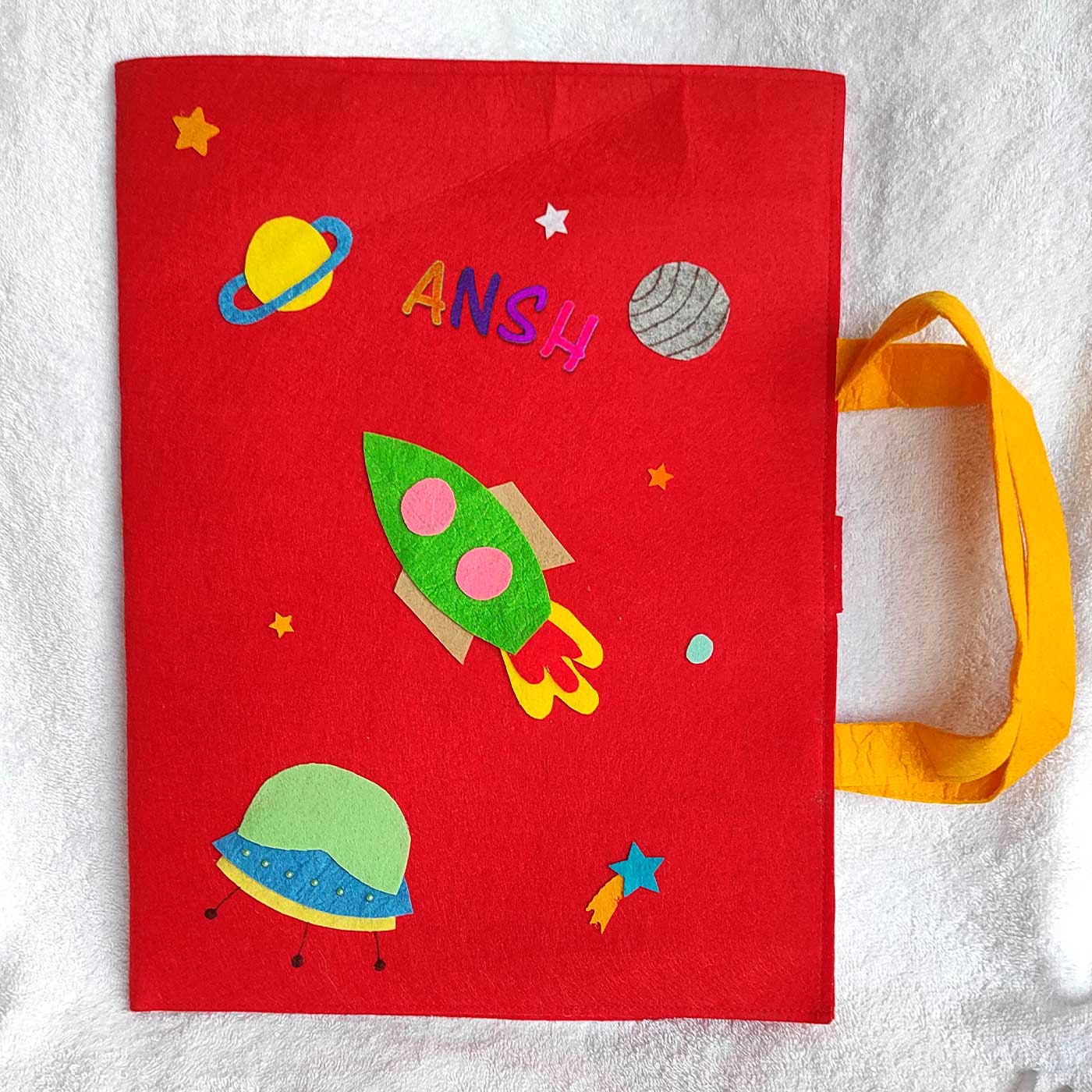 Buy Personalized Handmade Space Theme Felt Kids Craft Folder Online On Zwende