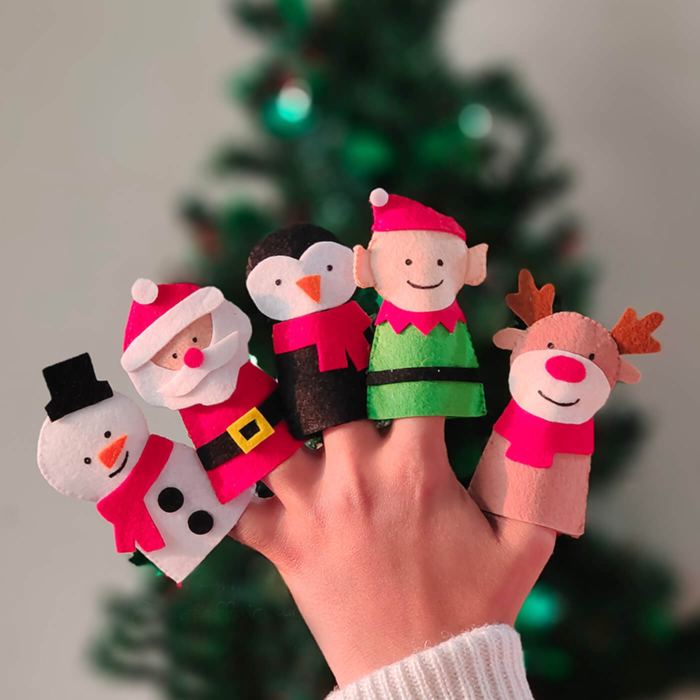 Buy Christmas Theme Felt Finger Puppets - Set of 6 Online On Zwende