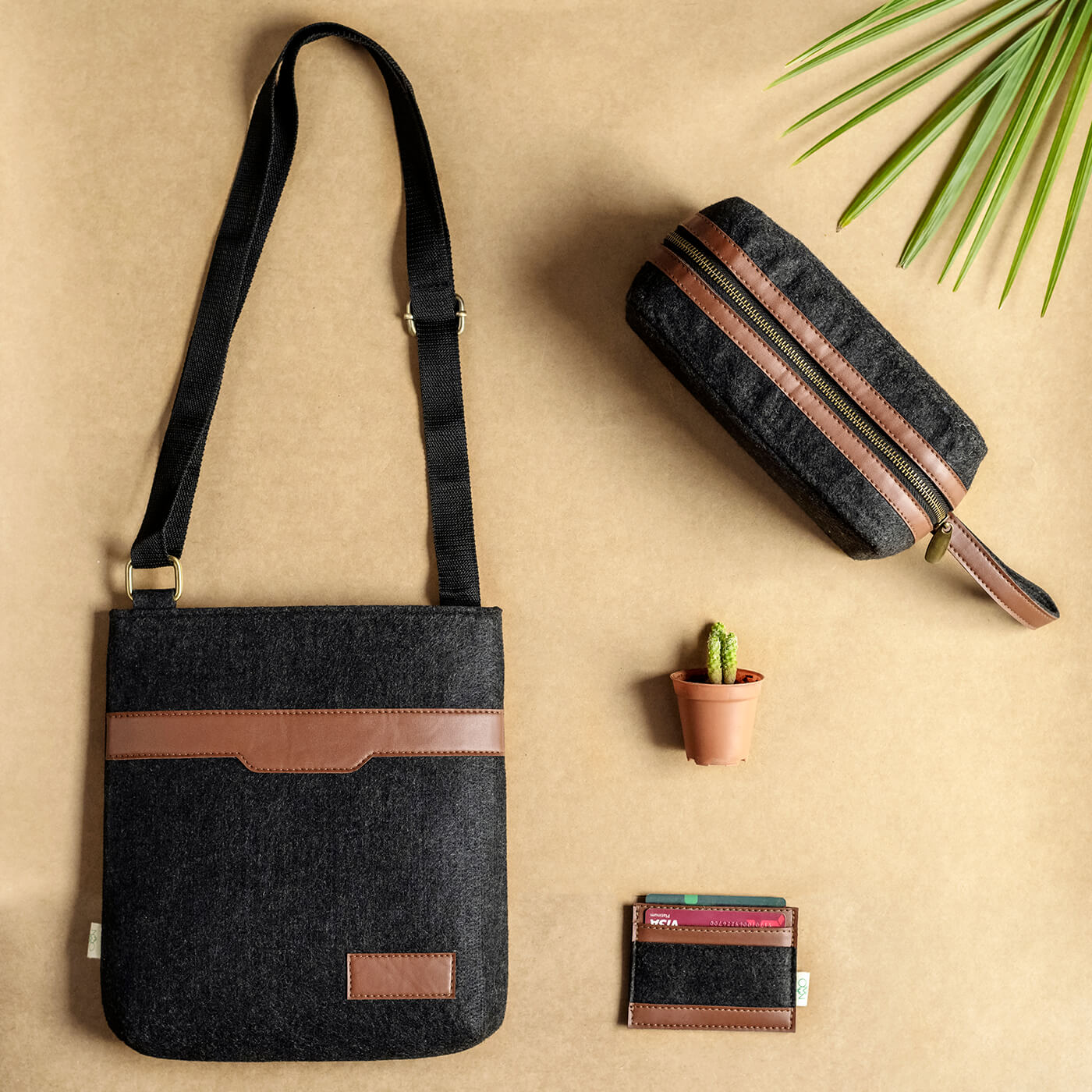 Buy The Day-to-Day Choice Eco-felt & Vegan Leather Hamper - Pack of 3 Online On Zwende
