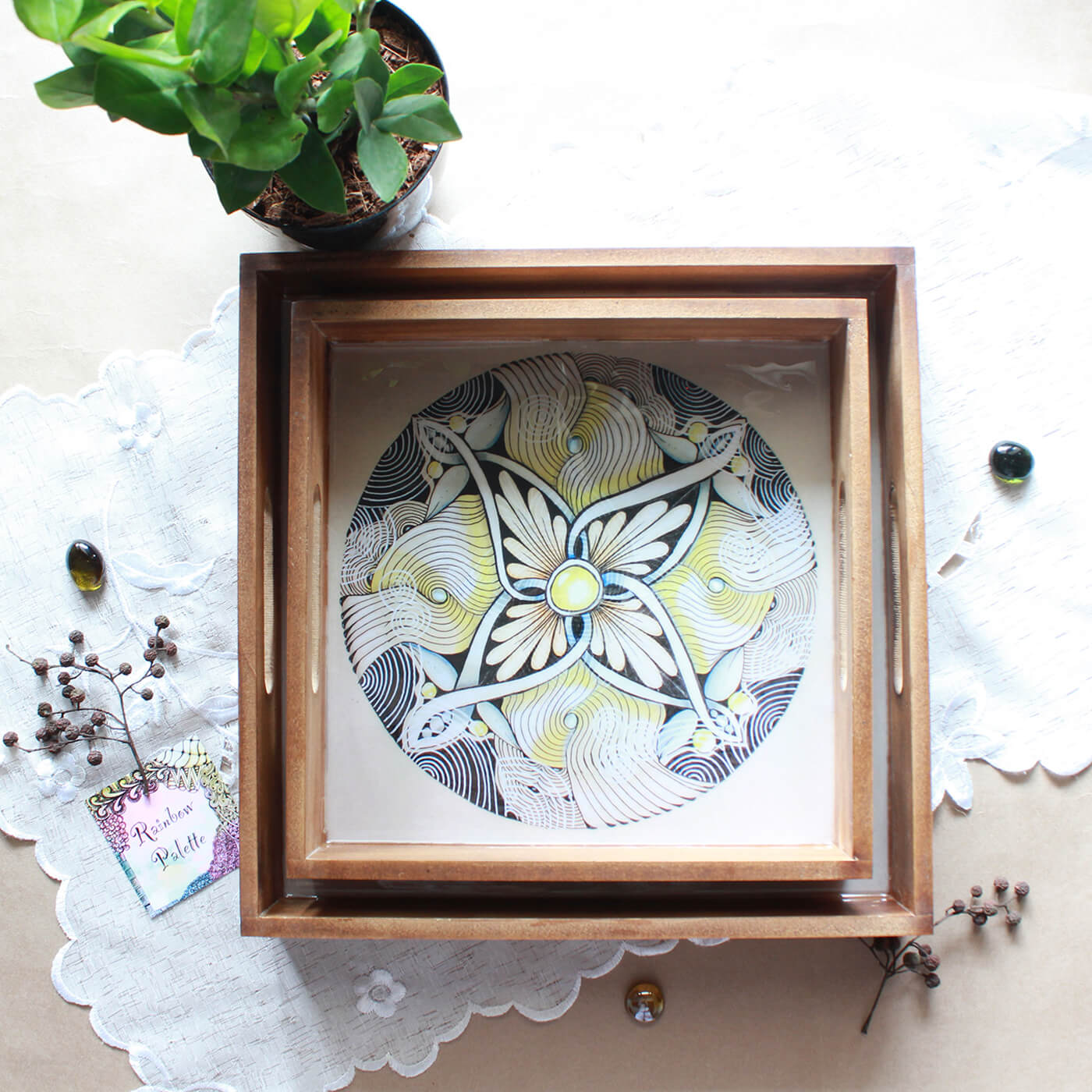 Buy Handmade Tranzending MDF Tray Online On Zwende