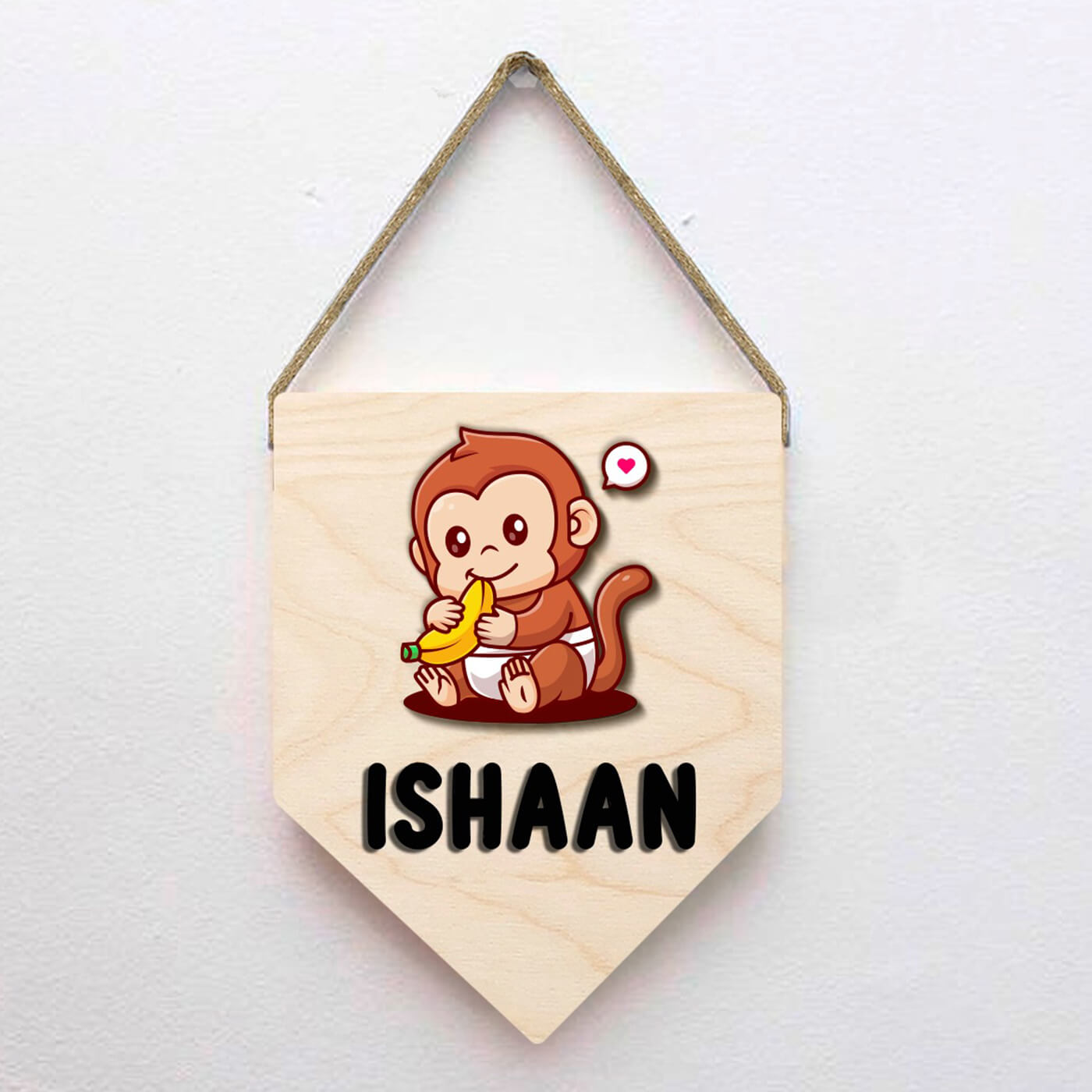 Buy Kids Monkey Themed 3D Name Plate Online On Zwende