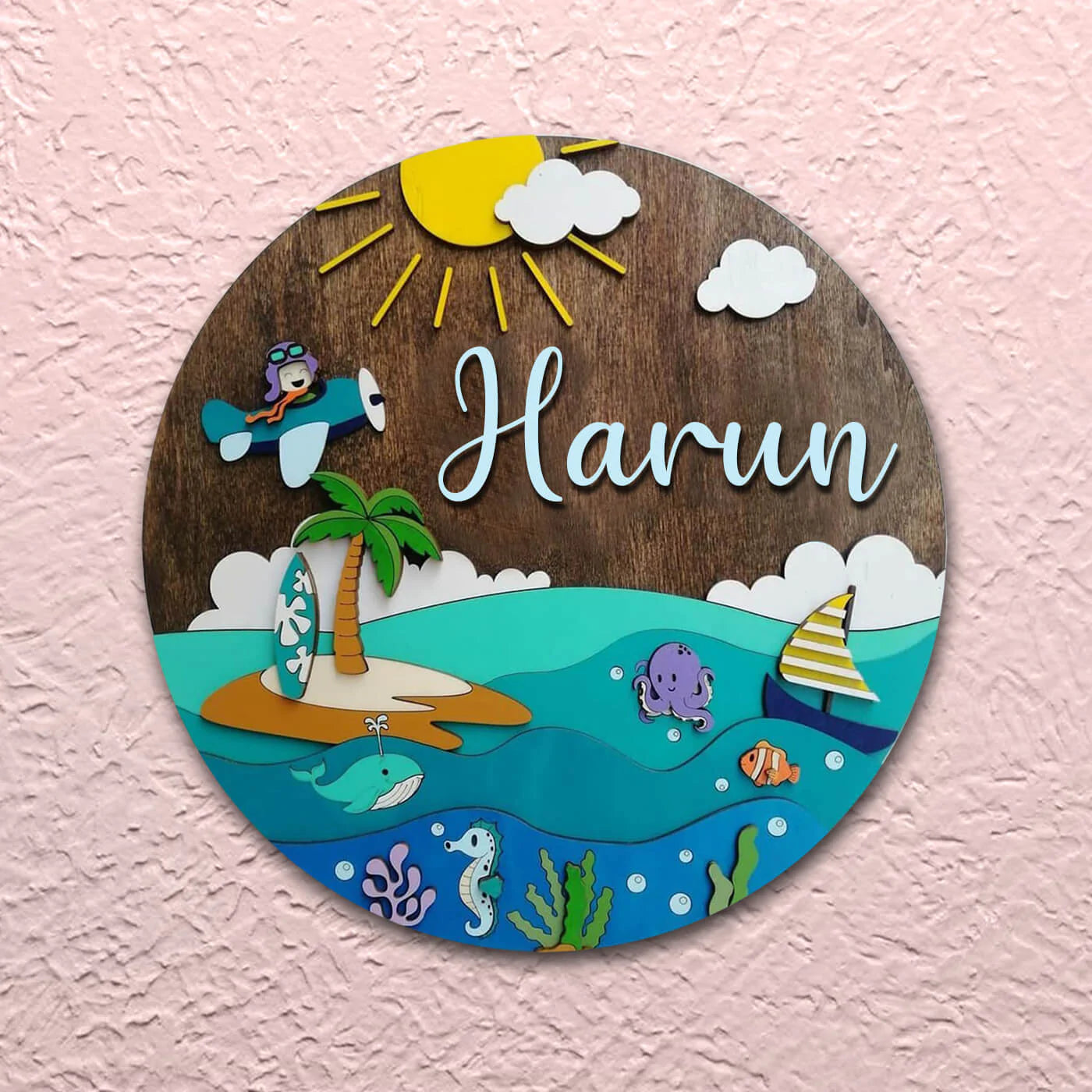 Nature Theme Kids Name Plates - Custom Designs for Home - Zwende
