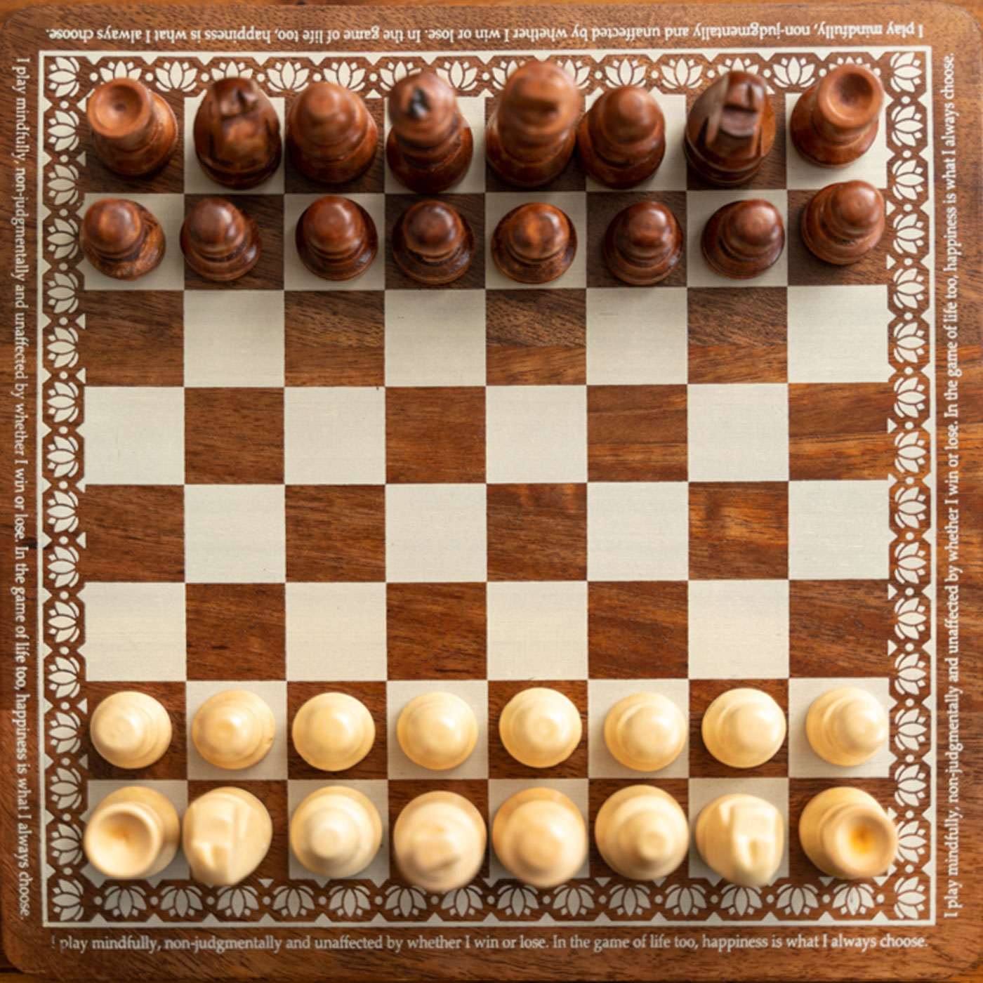 Buy Solid Wood Chess Board Set & Affirmation Cards Festive Hamper ...