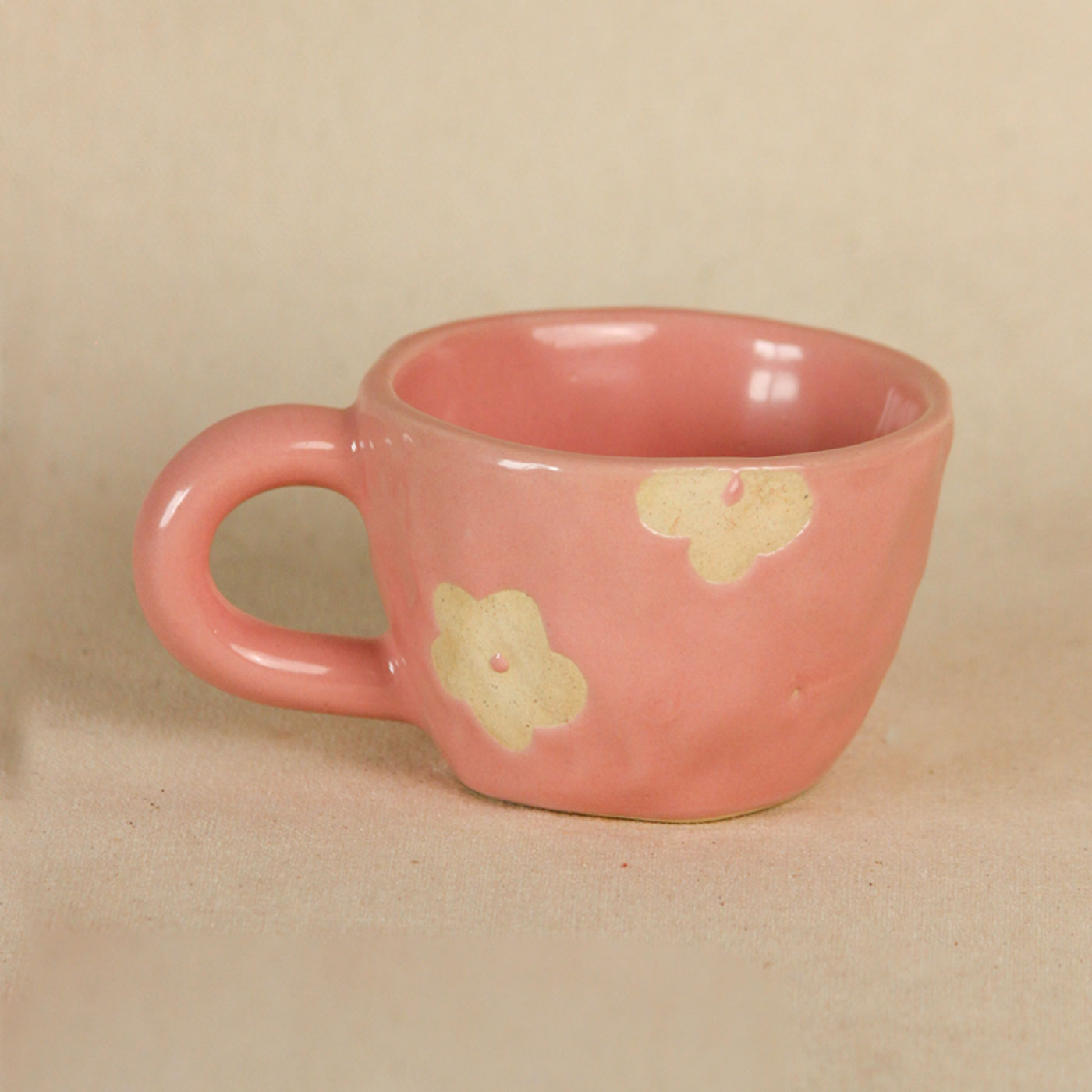 Buy Handpainted Pretty in Pink Ceramic Mugs Set Online On Zwende