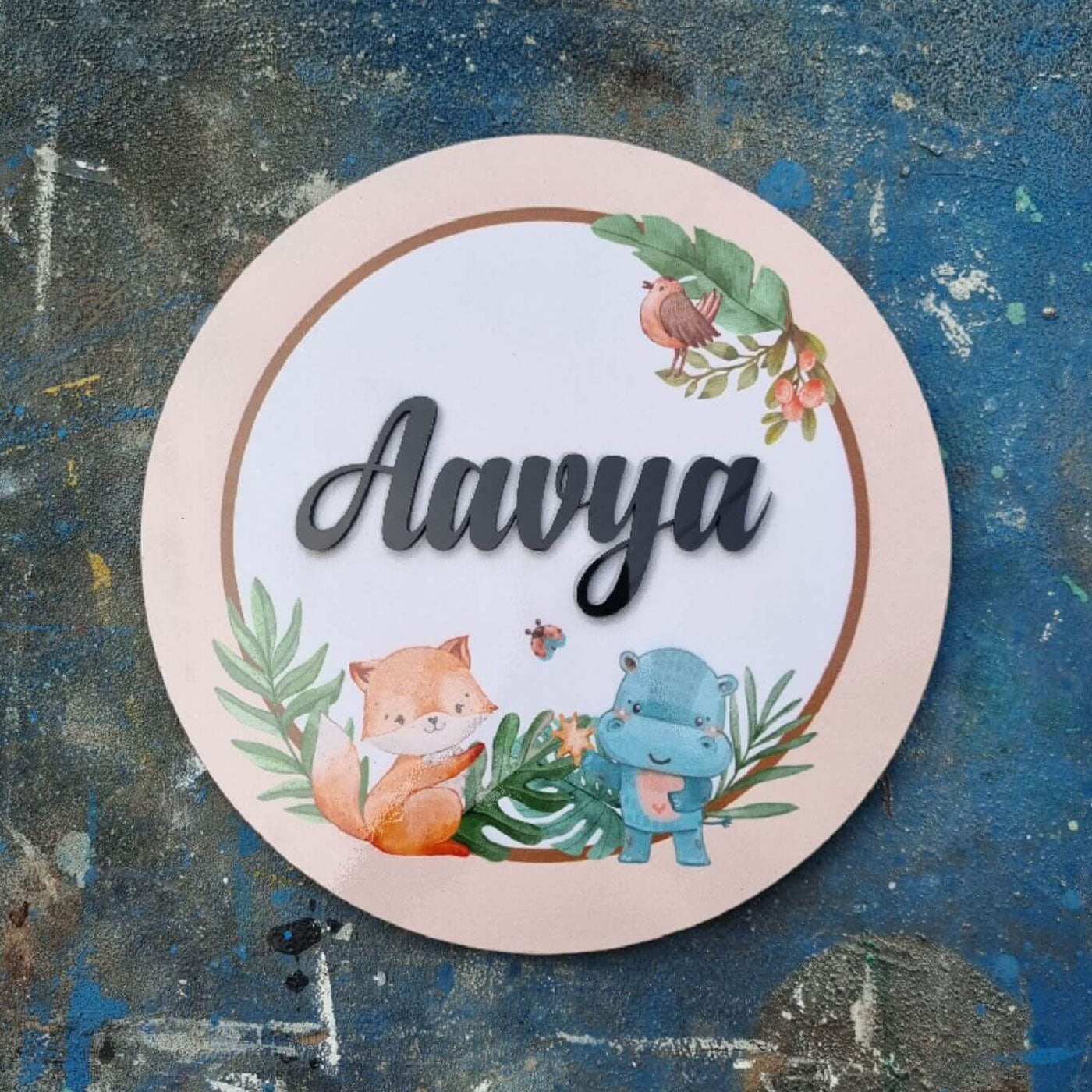 Buy Personalized Animal Printed Kid's Nameplate with 3D Letters Online ...