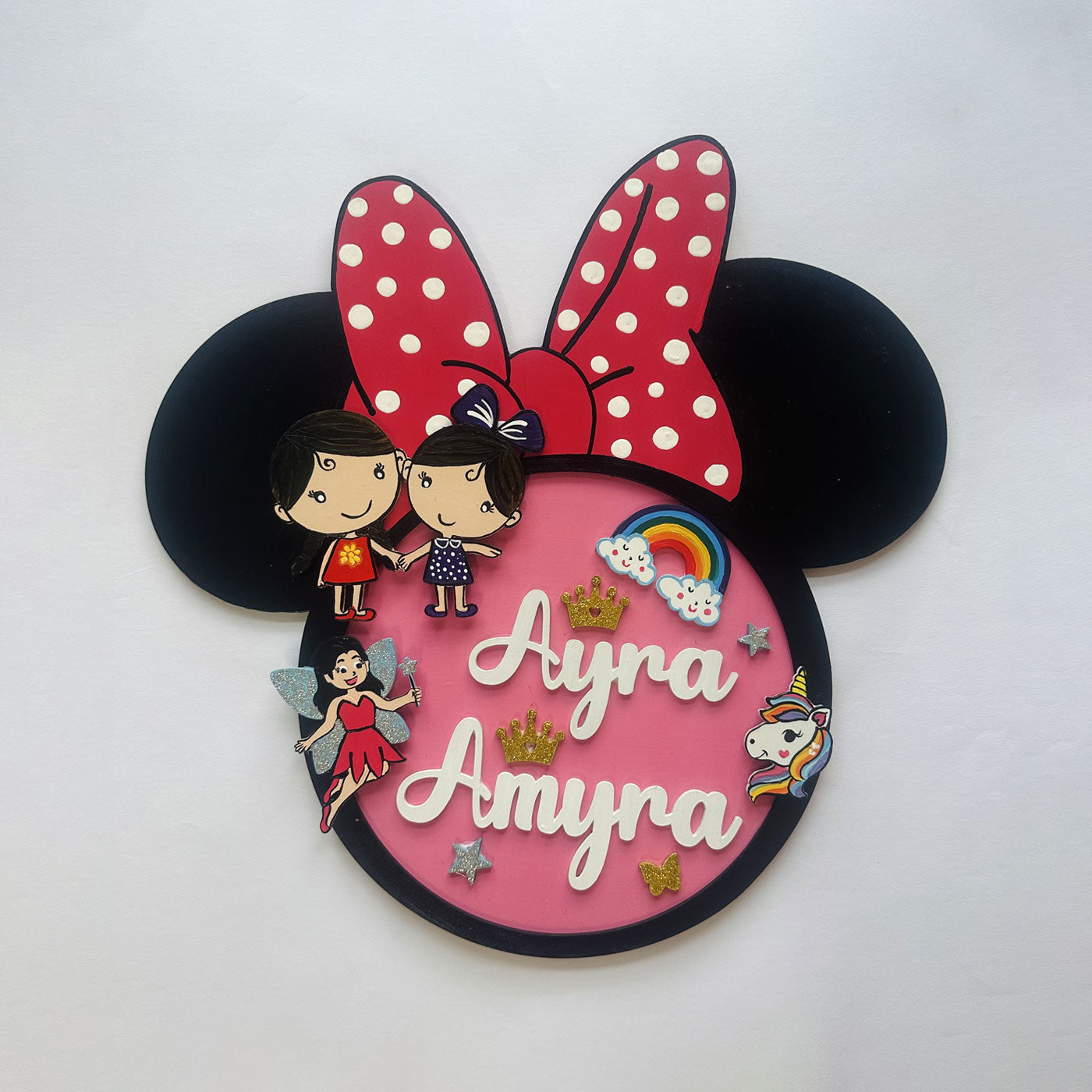 Buy Personalized Minnie Mouse Themed Siblings MDF Nameplate Online On ...