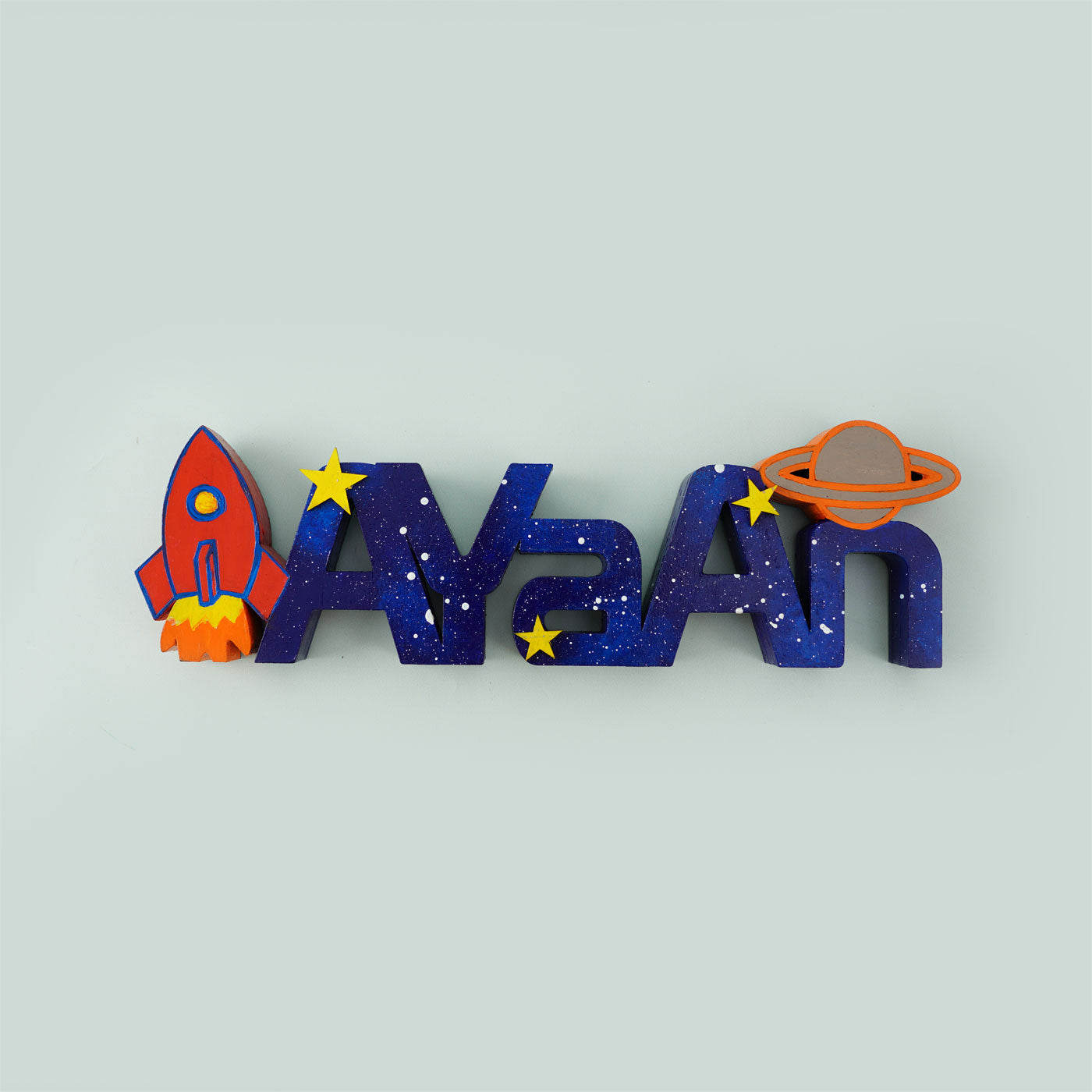 Buy Space Themed Kids Tabletop Freestanding Name Plate Online On Zwende