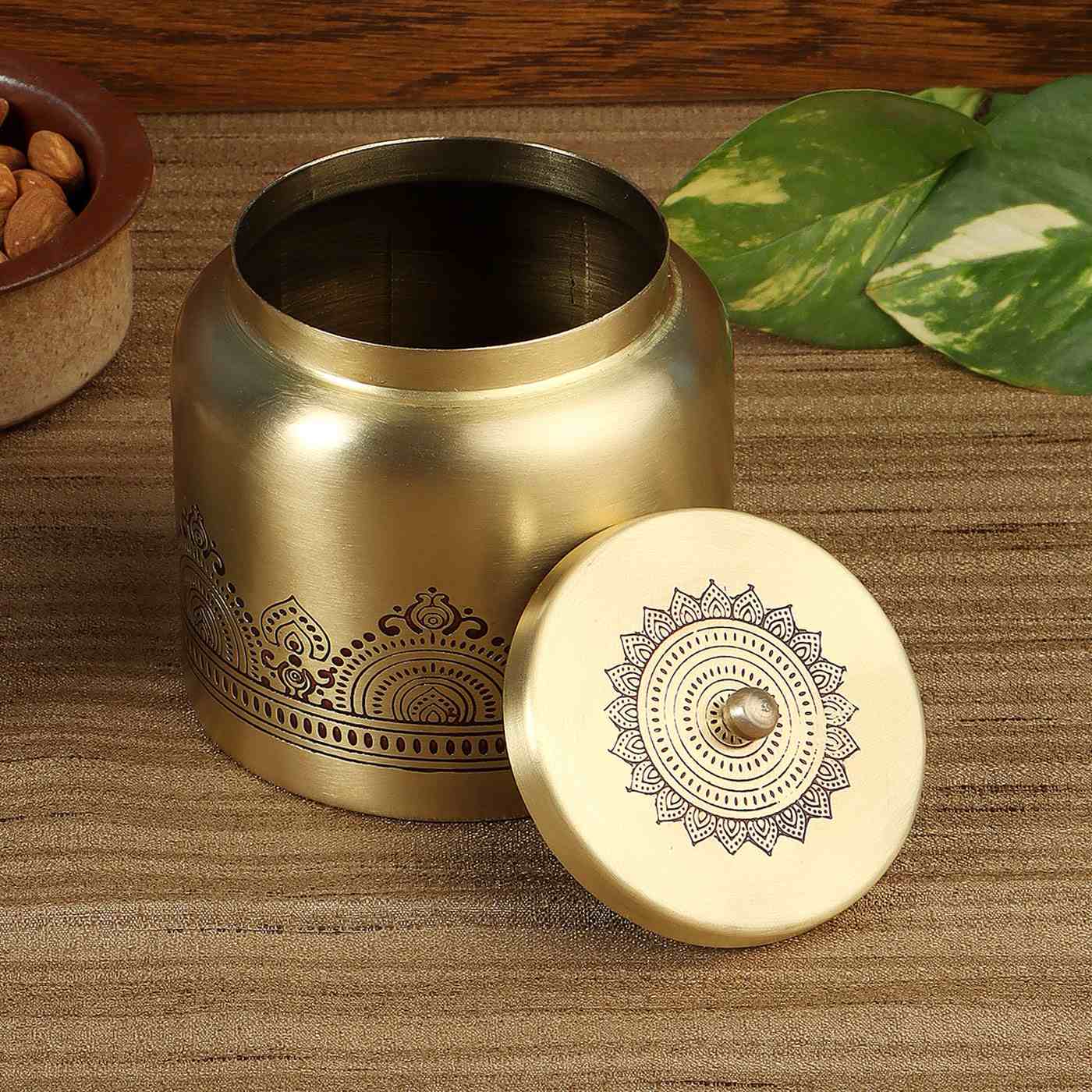 Buy Dohar Handcrafted Brass Jars for Nuts & Sweets Online On Zwende