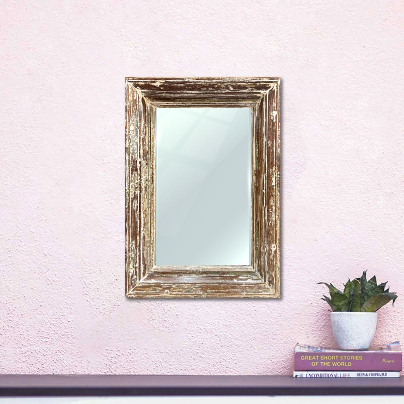 Buy Handcrafted Rectangle Wooden Mirror Frame Online On Zwende