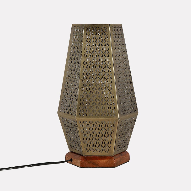 Niharika Ambient Table Lamp with Wooden Base – Zwende