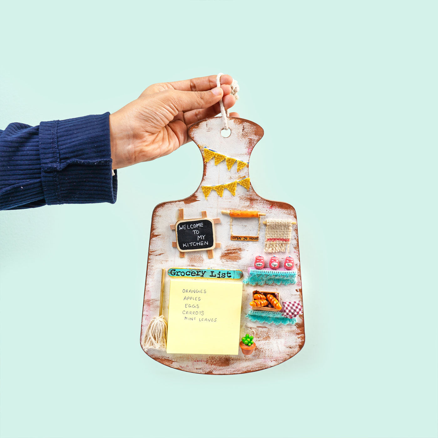 Buy Handcrafted Kitchen Wall Hanging & Sticky Notes Holder Online On Zwende