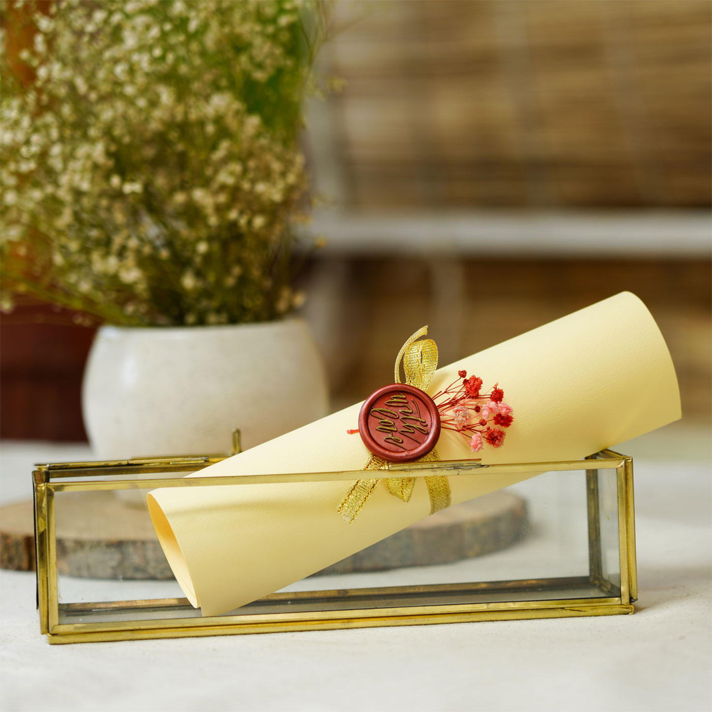 Buy Personalized Multipurpose Glass Box with Scroll Online On Zwende