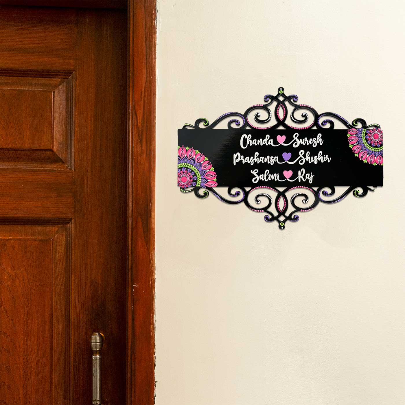 Buy Personalized Handmade Rectangular Cutwork With Dot Art Mdf Wood ...