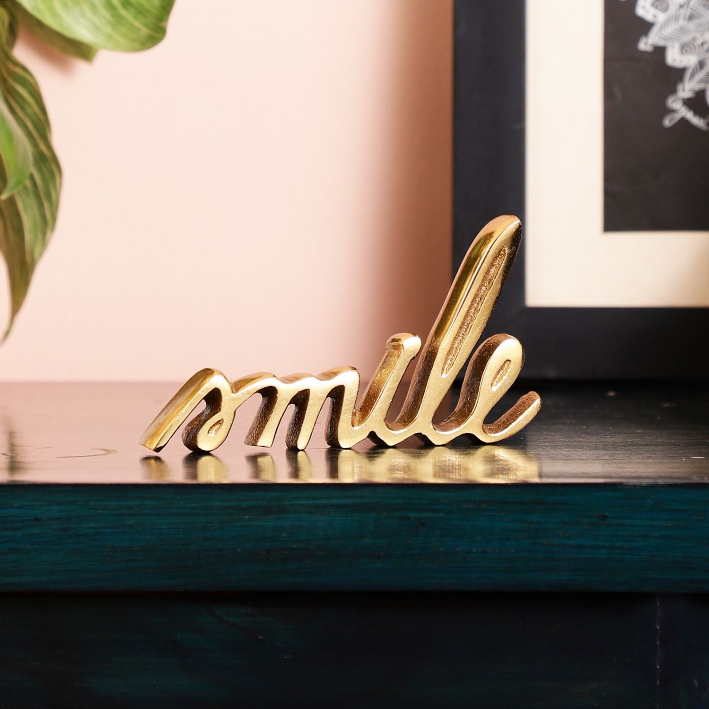 Buy Handmade Gold 'Smile' Free Standing Showpiece Online On Zwende