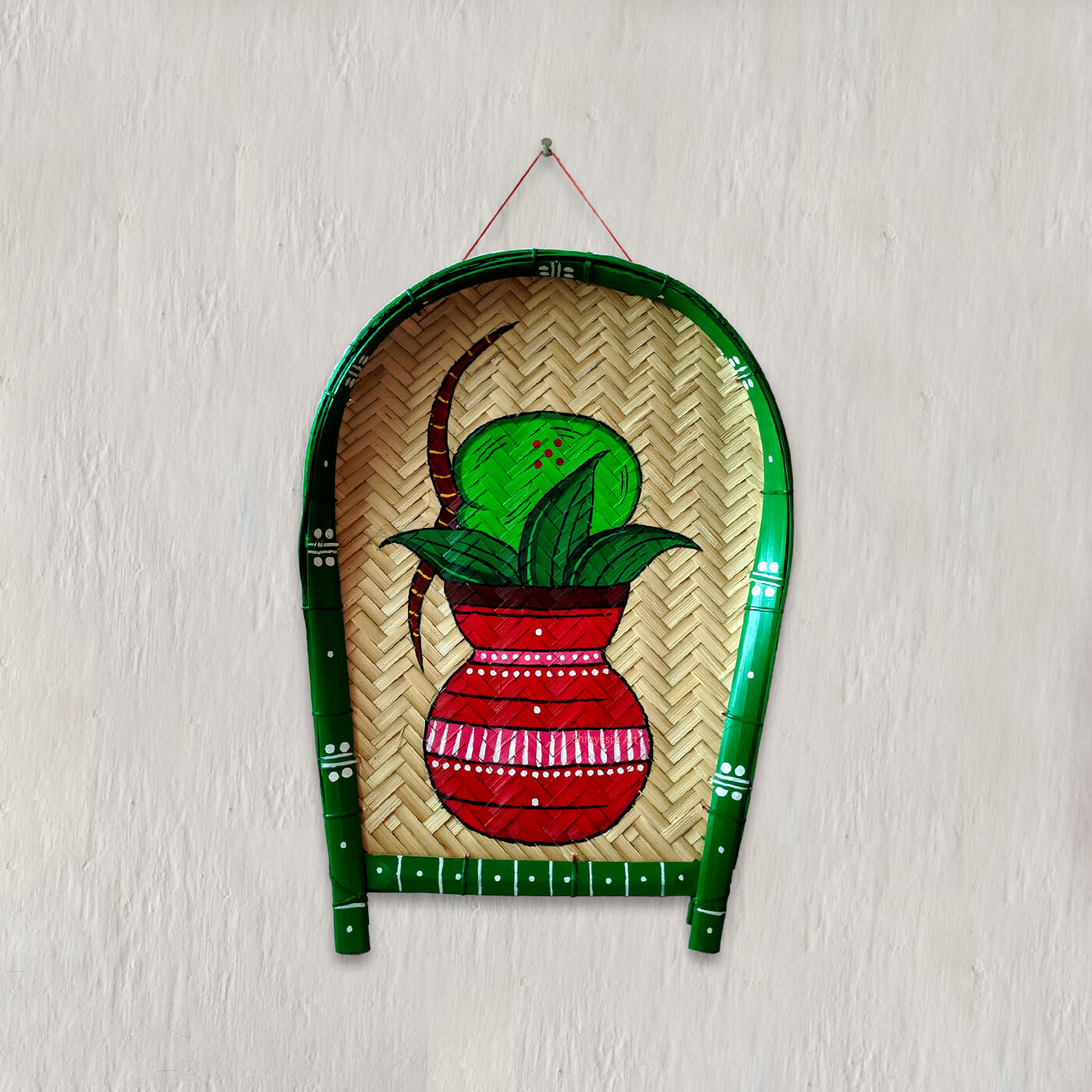 Buy Handpainted Mongol Ghot Kulo Auspicious Bamboo Wall Decor Online On ...