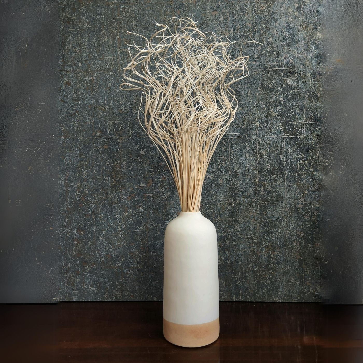 Buy Handmade White & Tan Ceramic Tall Ceramic Vase Online On Zwende