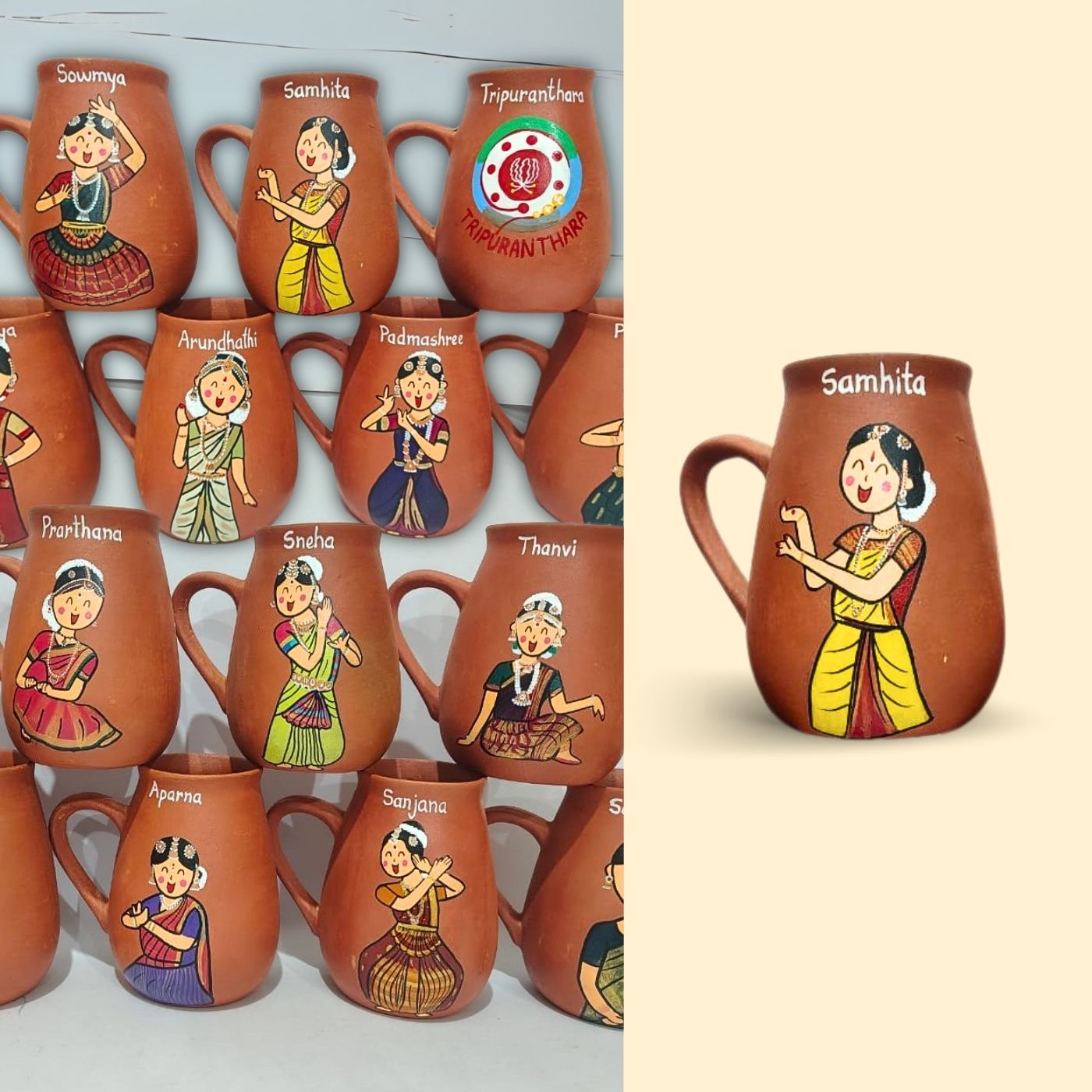 Buy Personalised Terracotta Mugs with Photo Based Caricatures Online On ...