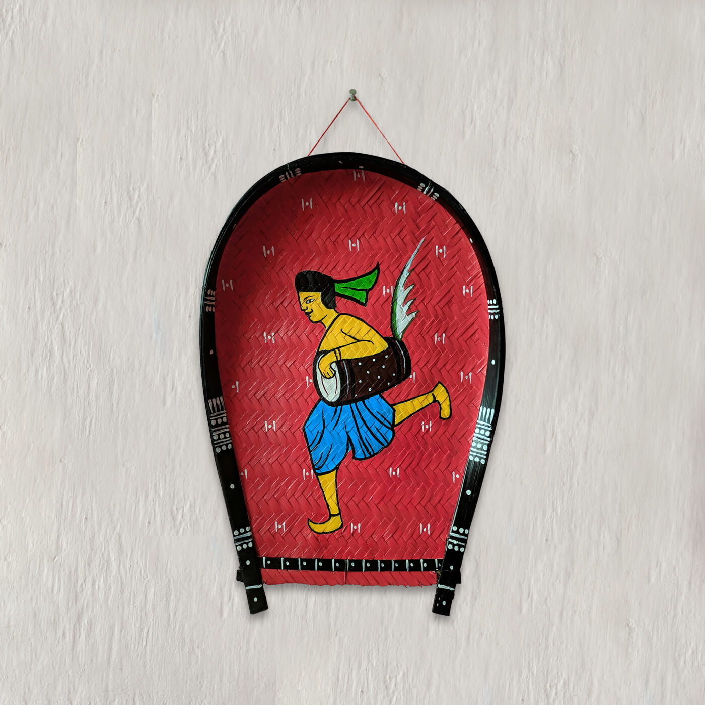 Buy Handpainted Dhaki Kulo Durga Puja Themed Bamboo Wall Decor Online ...