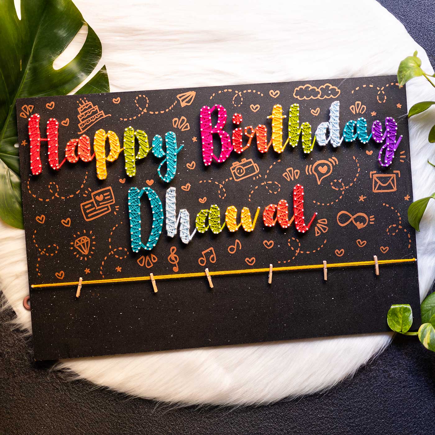 Buy Personalized String Art Multicolor "Happy Birthday" MDF Wood Name ...