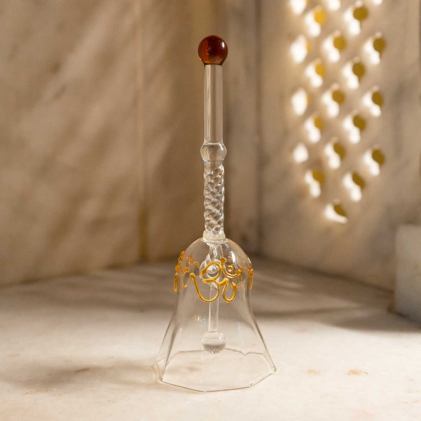 Buy Handmade Amber Ringing Glass Bell | 5.9 inch Online On Zwende
