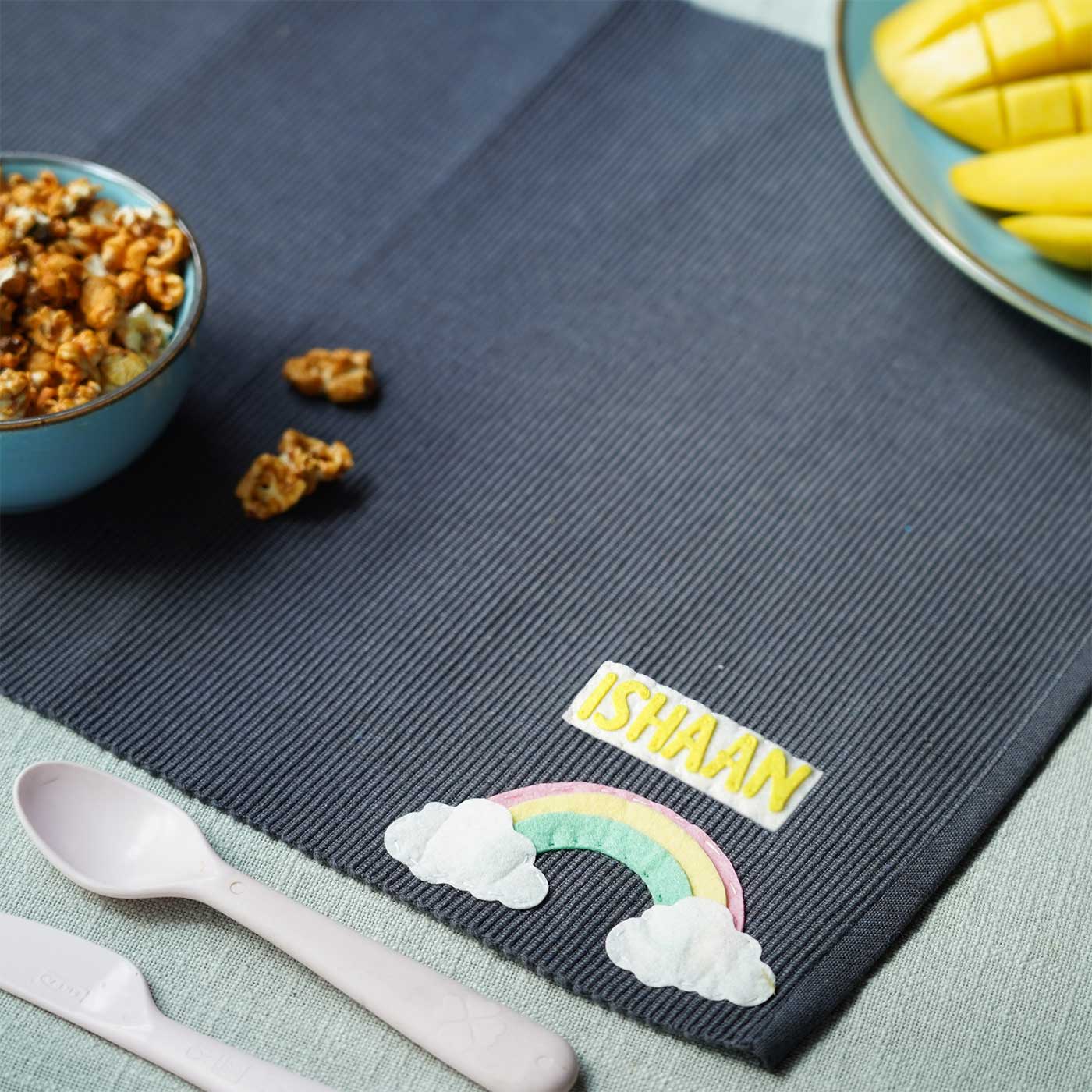 Buy Personalized Handmade Rainbow Table Mat For Kids Online On Zwende